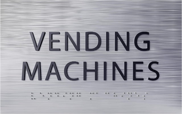 ADA CENTRAL SIGNS - 6" X4" Vending Machines Sign - Tactile Graphics ...