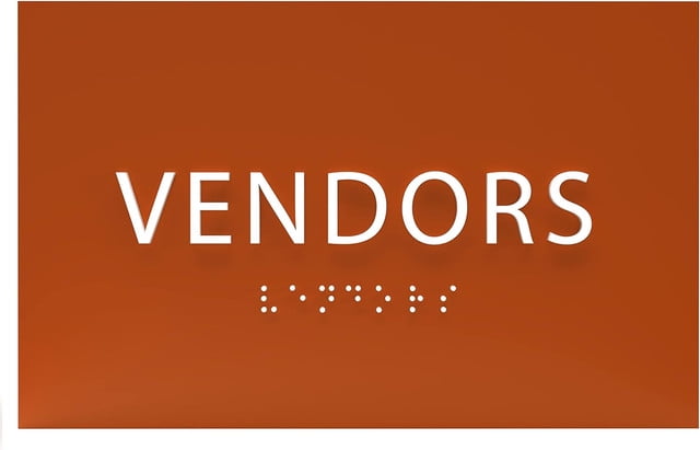 ADA CENTRAL SIGNS - 6" X4" Vendors Sign - Tactile Graphics Grade 2 ...