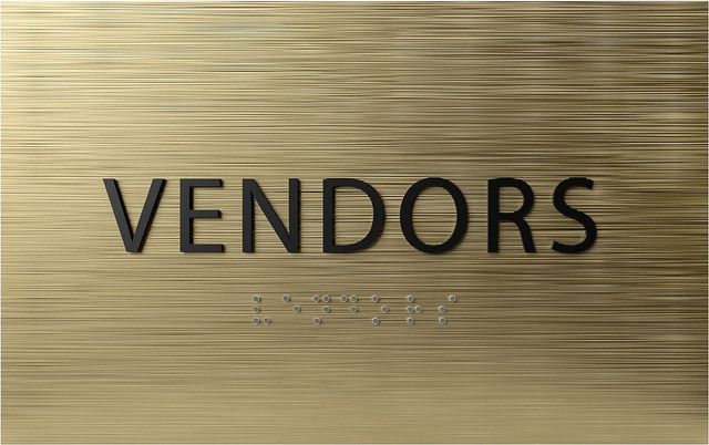 ADA CENTRAL SIGNS - 6" X4" Vendors Sign - Tactile Graphics Grade 2 ...