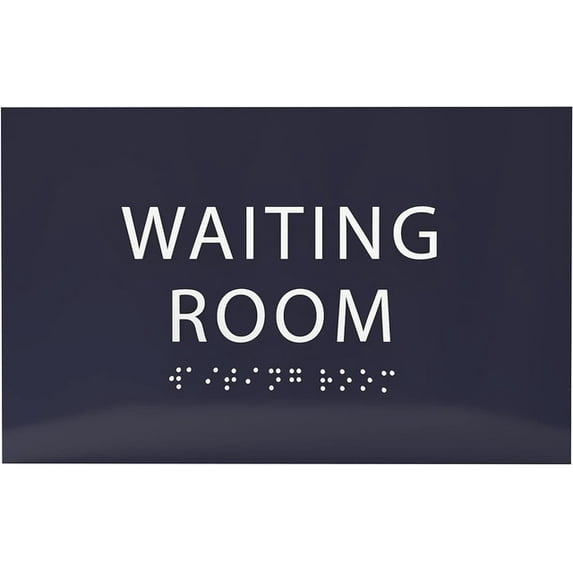 ADA CENTRAL SIGNS - 6" X4" Waiting Room Sign - Tactile Graphics Grade 2 ...