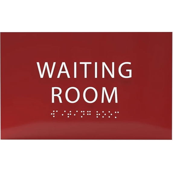 ADA CENTRAL SIGNS - 6" X4" Waiting Room Sign - Tactile Graphics Grade 2 ...