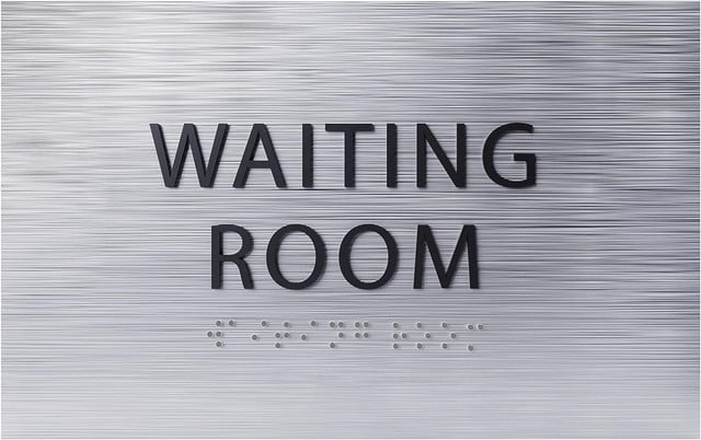 ADA CENTRAL SIGNS - 6" X4" Waiting Room Sign - Tactile Graphics Grade 2 ...