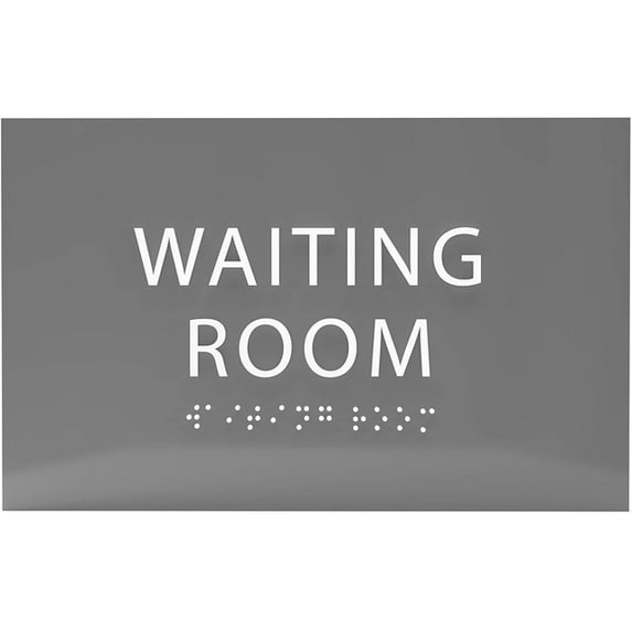 ADA CENTRAL SIGNS - 6" X4" Waiting Room Sign - Tactile Graphics Grade 2 ...