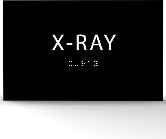 ADA CENTRAL SIGNS - 6" X4" X-Ray Sign - Tactile Graphics Grade 2 ...