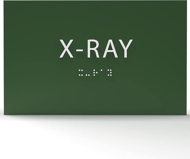ADA CENTRAL SIGNS - 6" X4" X-Ray Sign - Tactile Graphics Grade 2 ...