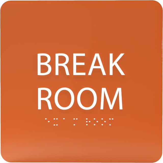 ADA CENTRAL SIGNS - 6" X6" Break Room Sign - ADA Compliant Tactile ...