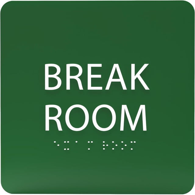 ADA CENTRAL SIGNS - 6" X6" Break Room Sign - ADA Compliant Tactile ...