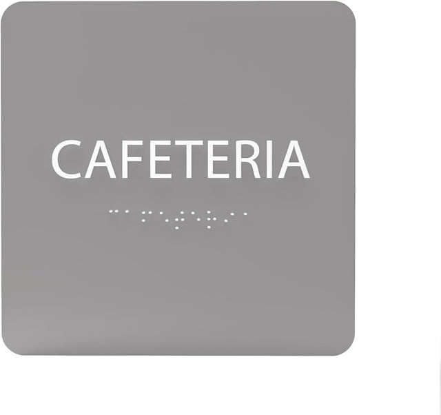 ADA CENTRAL SIGNS - 6" X6" Cafeteria Sign - ADA Compliant Tactile ...