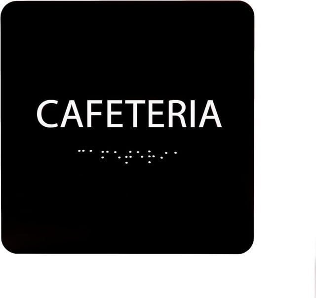ADA CENTRAL SIGNS - 6" X6" Cafeteria Sign - ADA Compliant Tactile ...