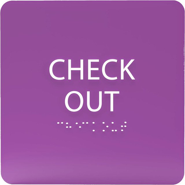 ADA CENTRAL SIGNS - 6" X6" Check Out Sign - ADA Compliant Tactile ...