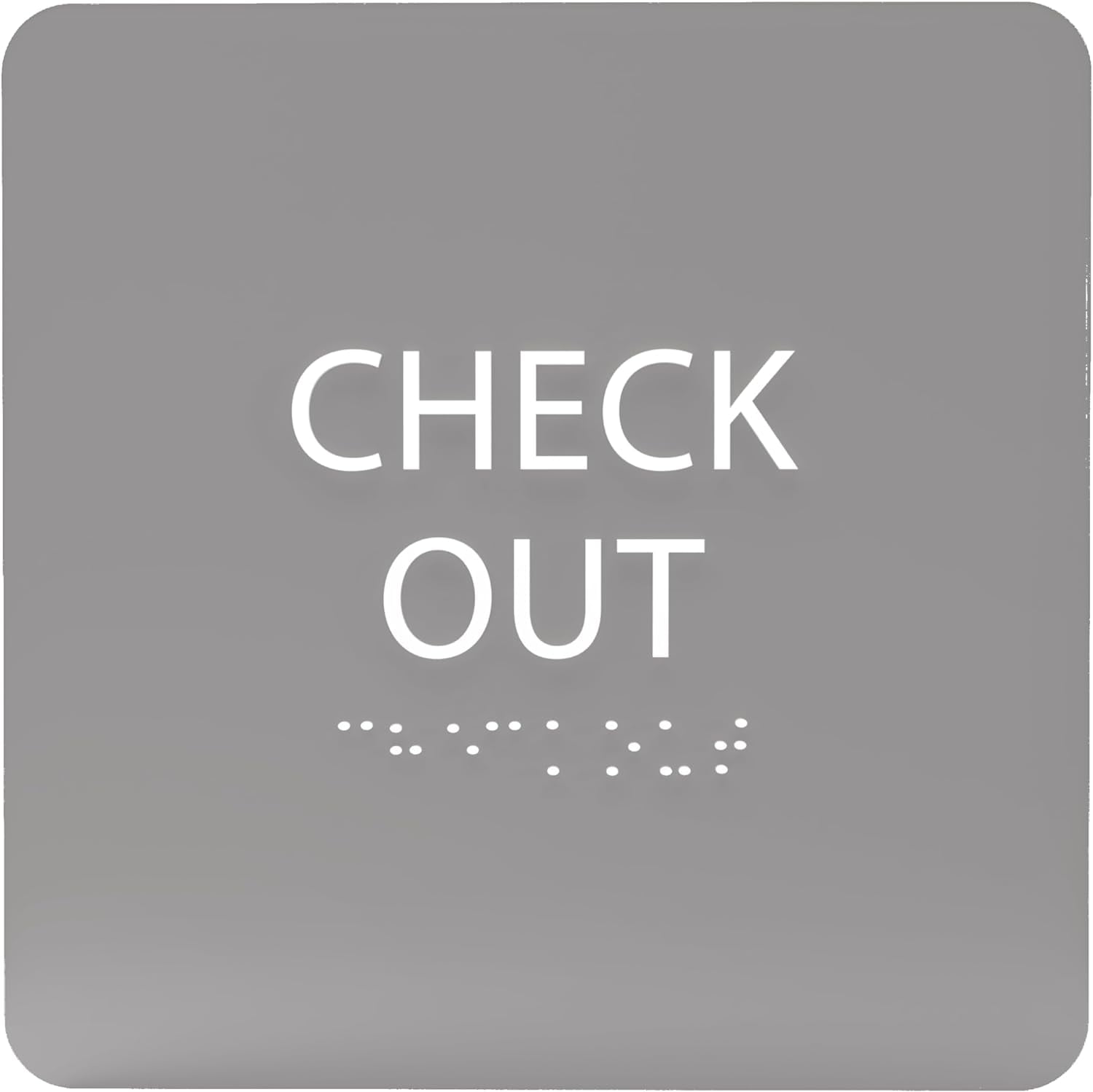 ADA CENTRAL SIGNS - 6" X6" Check Out Sign - ADA Compliant Tactile ...