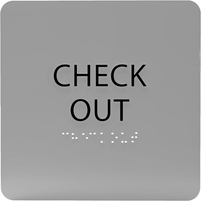 ADA CENTRAL SIGNS - 6" X6" Check Out Sign - ADA Compliant Tactile ...