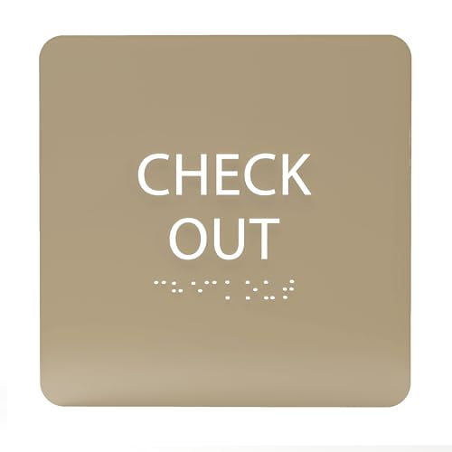 ADA CENTRAL SIGNS - 6" X6" Check Out Sign - ADA Compliant Tactile ...
