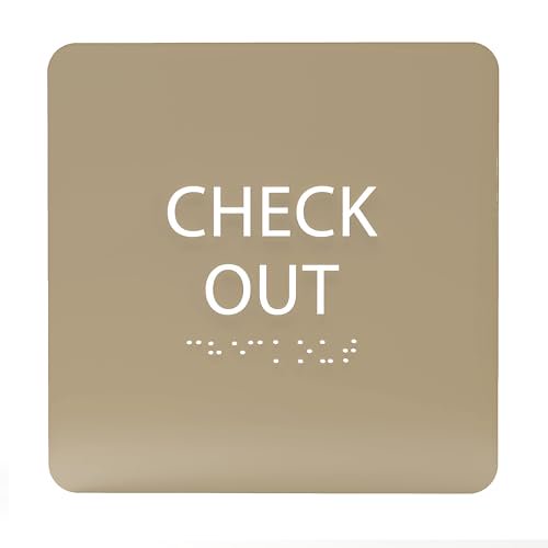 ADA CENTRAL SIGNS - 6" X6" Check Out Sign - ADA Compliant Tactile ...