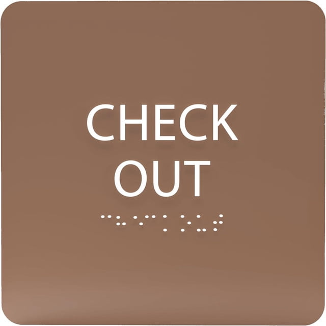ADA CENTRAL SIGNS - 6" X6" Check Out Sign - ADA Compliant Tactile ...