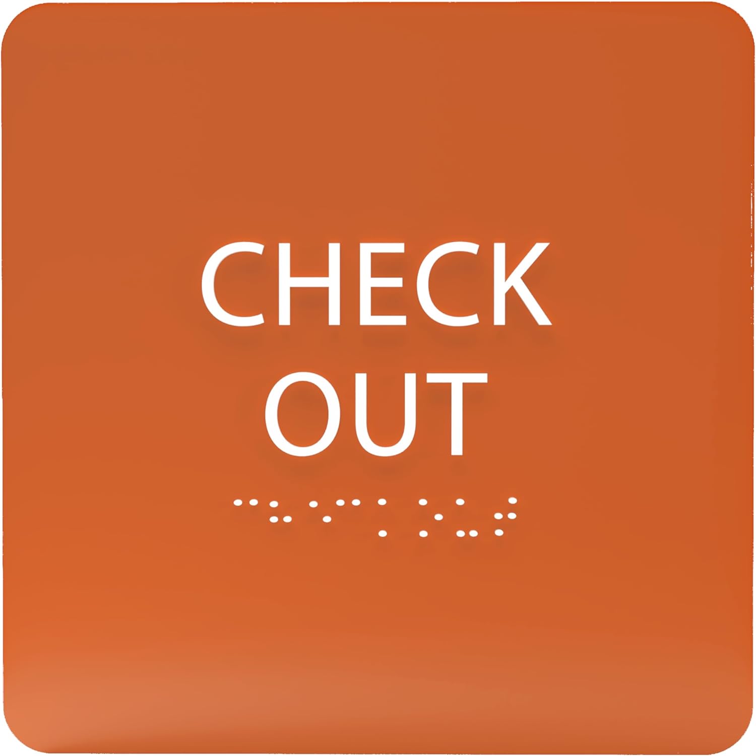 ADA CENTRAL SIGNS - 6" X6" Check Out Sign - ADA Compliant Tactile ...