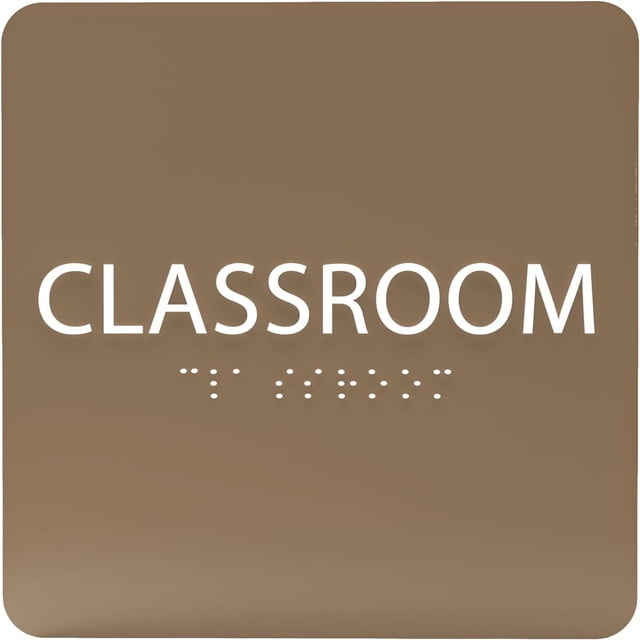 ADA CENTRAL SIGNS - 6" X6" Classroom Sign - ADA Compliant Tactile ...
