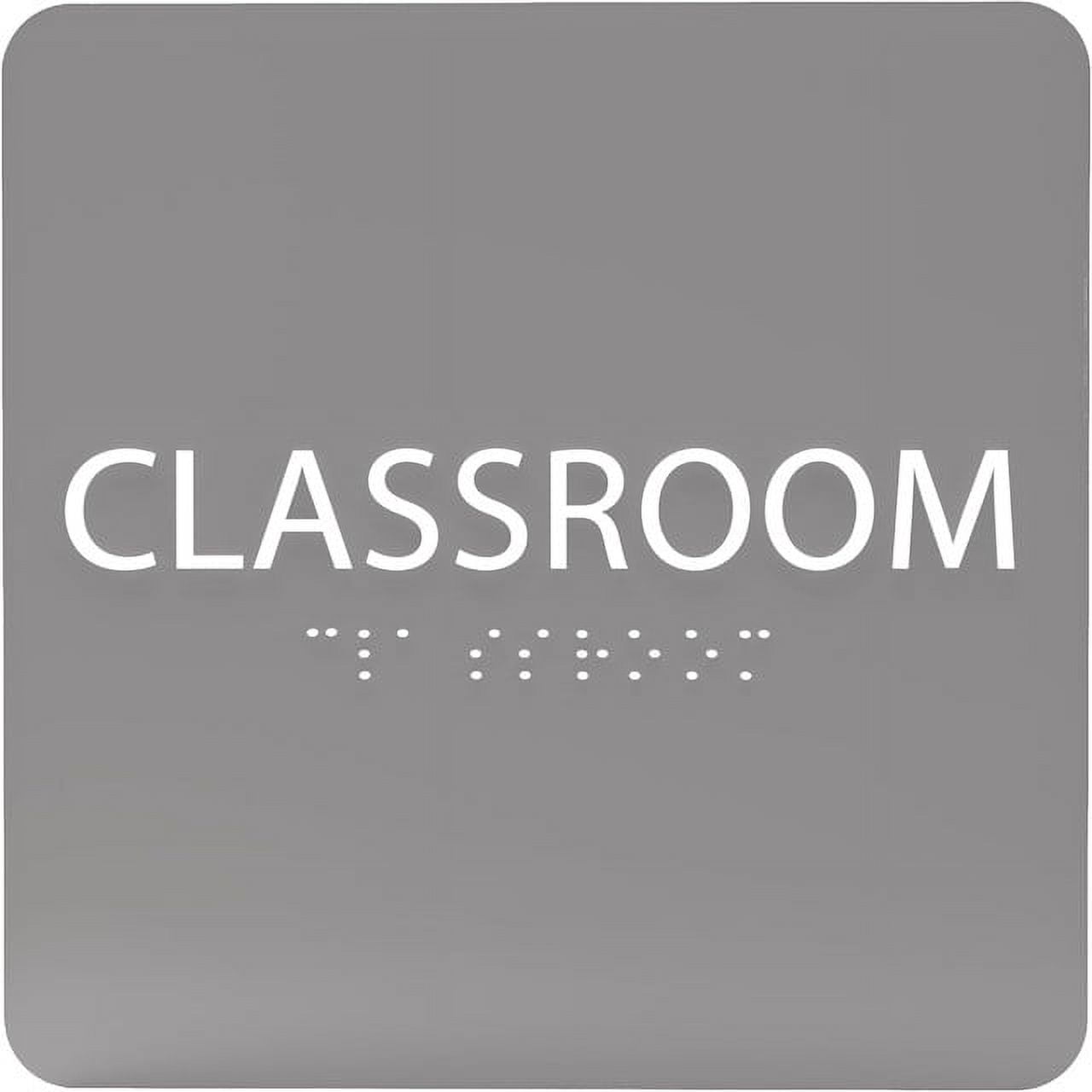 ADA CENTRAL SIGNS - 6" X6" Classroom Sign - ADA Compliant Tactile ...