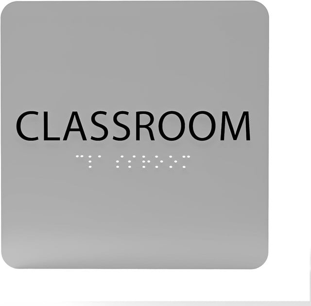 ADA CENTRAL SIGNS - 6" X6" Classroom Sign - ADA Compliant Tactile ...