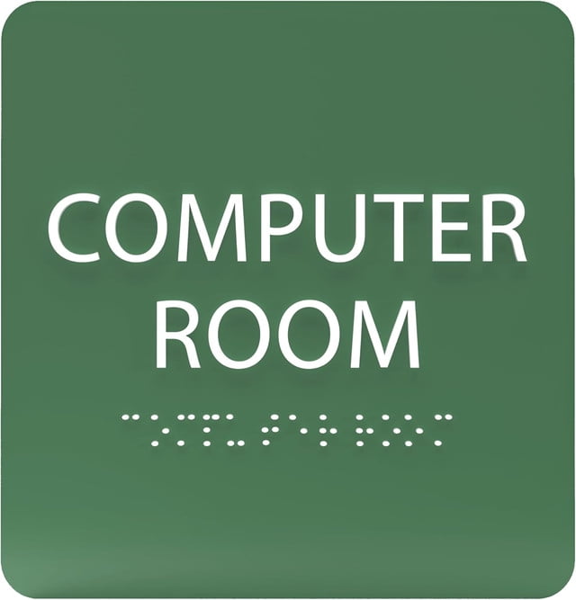 ADA CENTRAL SIGNS - 6" X6" Computer Room Sign - ADA Compliant Tactile ...