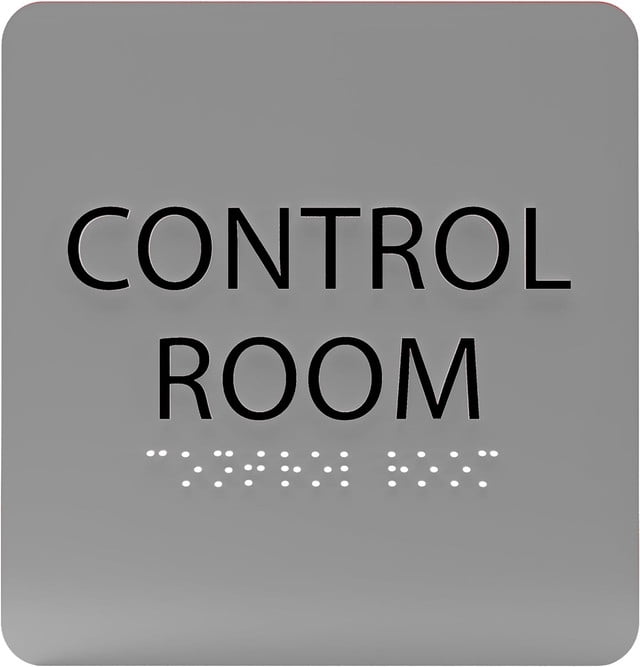ADA CENTRAL SIGNS - 6" X6" Control Room Sign - ADA Compliant Tactile ...