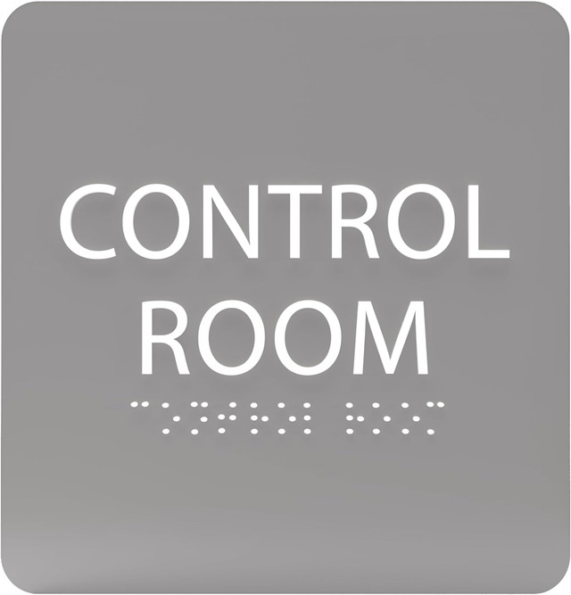 ADA CENTRAL SIGNS - 6" X6" Control Room Sign - ADA Compliant Tactile ...