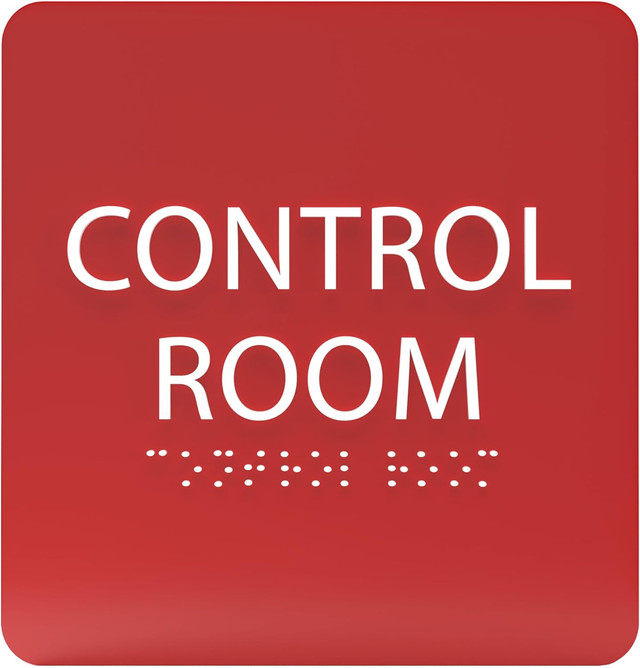 ADA CENTRAL SIGNS - 6" X6" Control Room Sign - ADA Compliant Tactile ...