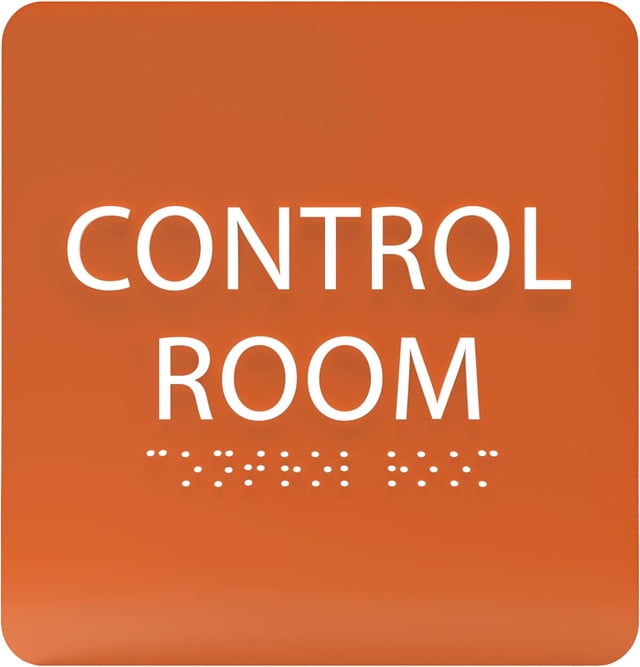 ADA CENTRAL SIGNS - 6" X6" Control Room Sign - ADA Compliant Tactile ...
