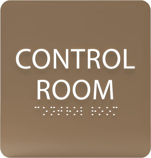 ADA CENTRAL SIGNS - 6" X6" Control Room Sign - ADA Compliant Tactile ...