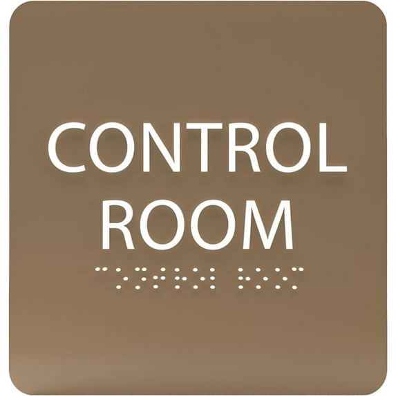 ADA CENTRAL SIGNS - 6" X6" Control Room Sign - ADA Compliant Tactile ...