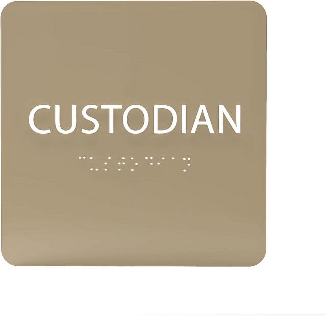 ADA CENTRAL SIGNS - 6" X6" Custodian Sign - ADA Compliant Tactile ...