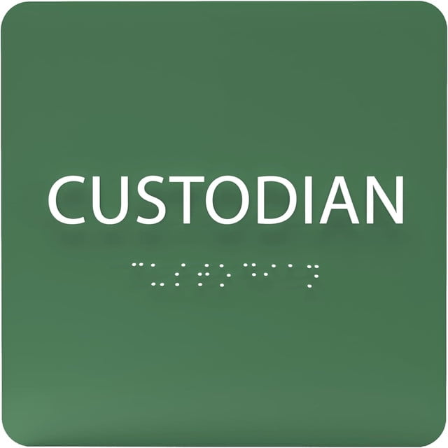 ADA CENTRAL SIGNS - 6" X6" Custodian Sign - ADA Compliant Tactile ...