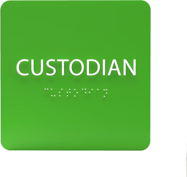 ADA CENTRAL SIGNS - 6" X6" Custodian Sign - ADA Compliant Tactile ...