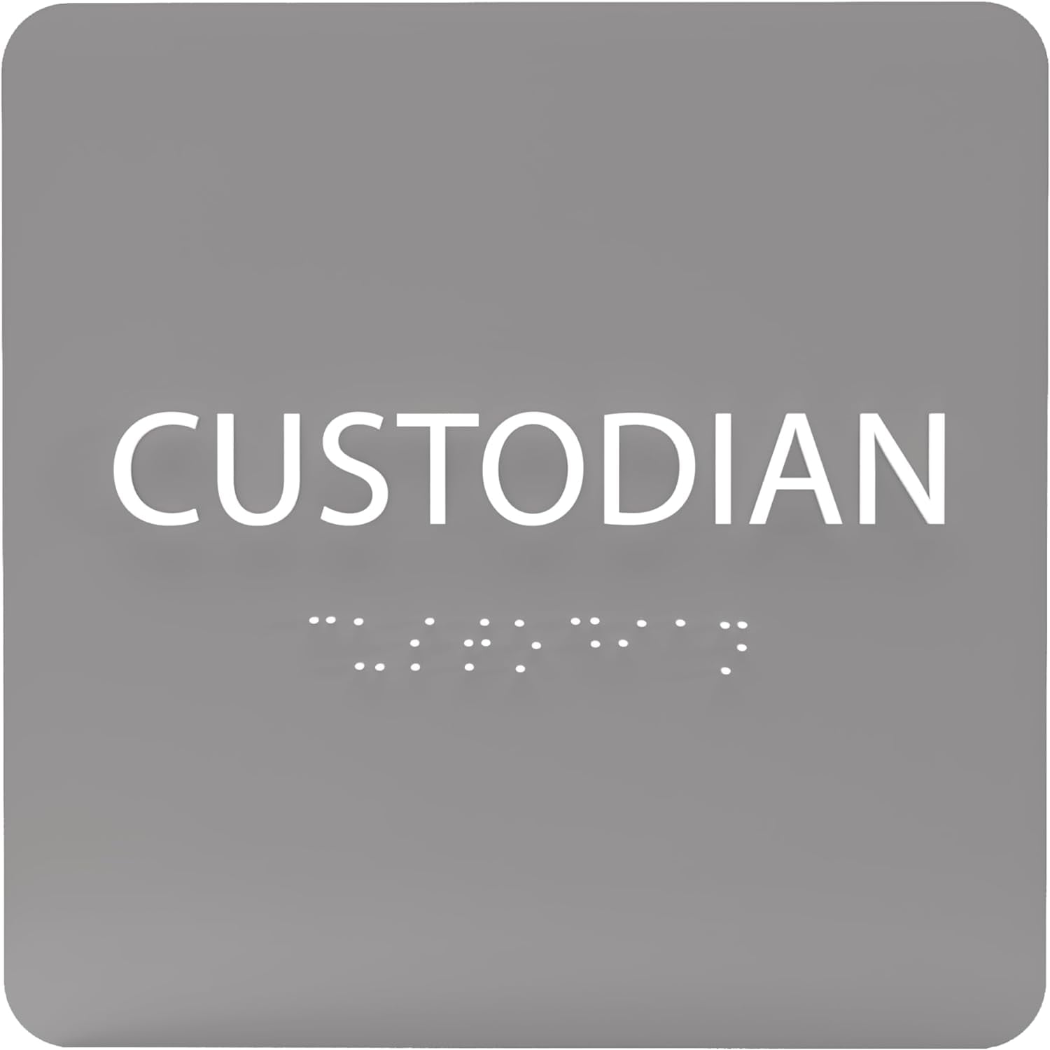 ADA CENTRAL SIGNS - 6" X6" Custodian Sign - ADA Compliant Tactile ...