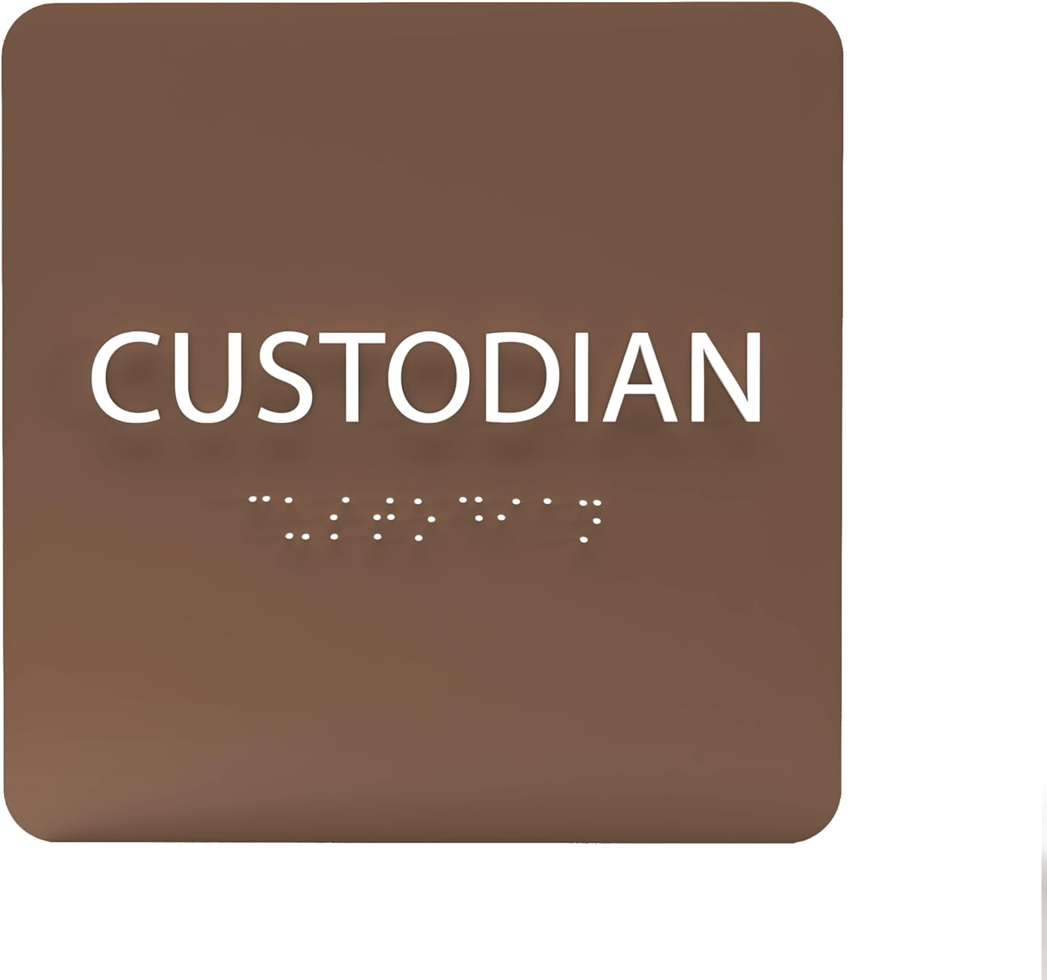 ADA CENTRAL SIGNS - 6" X6" Custodian Sign - ADA Compliant Tactile ...