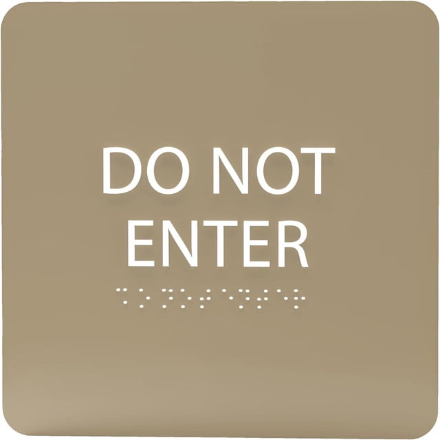 ADA CENTRAL SIGNS - 6" X6" Do Not Enter Sign - ADA Compliant Tactile ...