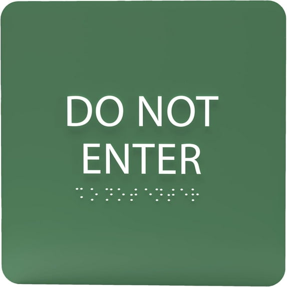 ADA CENTRAL SIGNS - 6" X6" Do Not Enter Sign - ADA Compliant Tactile ...