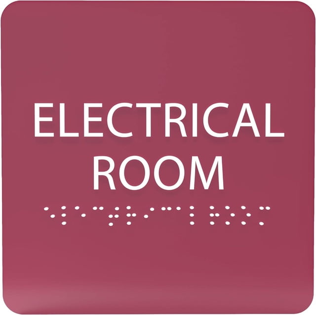 ADA CENTRAL SIGNS - 6" X6" Electrical Room Sign - ADA Compliant Tactile ...