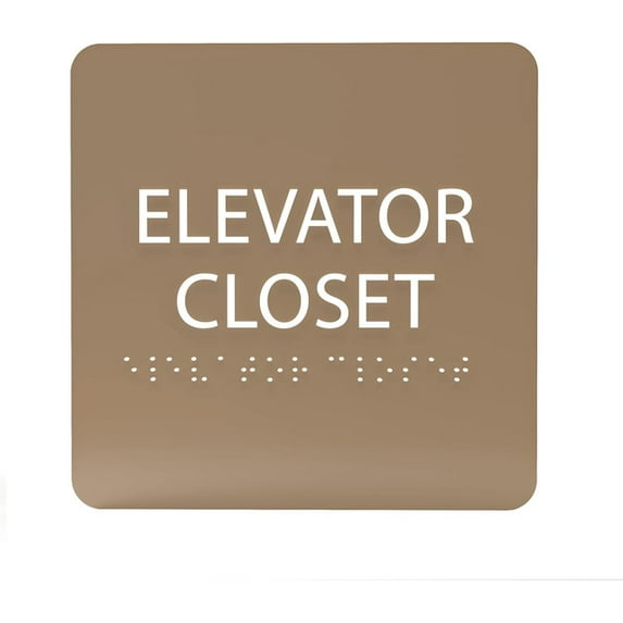 ADA CENTRAL SIGNS - 6" X6" Elevator Closet Sign - ADA Compliant Tactile ...