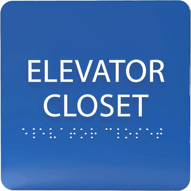 ADA CENTRAL SIGNS - 6" X6" Elevator Closet Sign - ADA Compliant Tactile ...