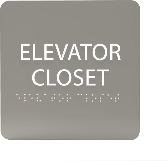 ADA CENTRAL SIGNS - 6" X6" Elevator Closet Sign - ADA Compliant Tactile ...