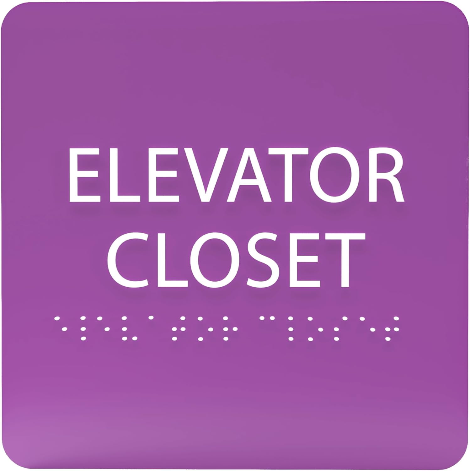 ADA CENTRAL SIGNS - 6" X6" Elevator Closet Sign - ADA Compliant Tactile ...