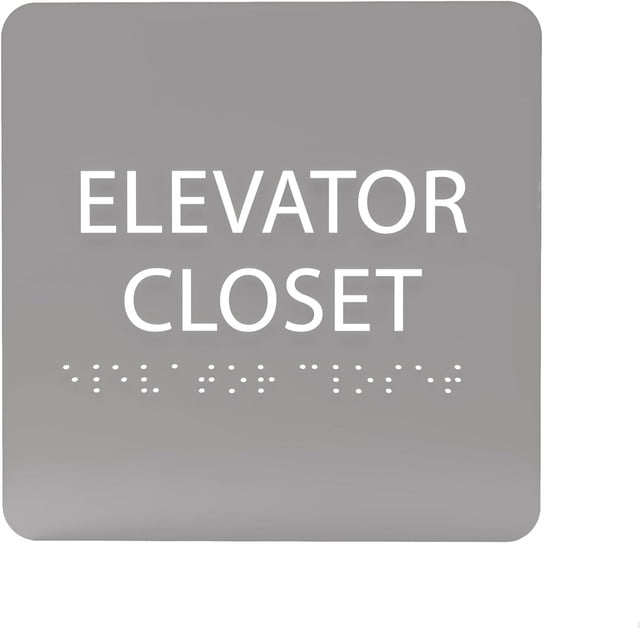 ADA CENTRAL SIGNS - 6" X6" Elevator Closet Sign - ADA Compliant Tactile ...