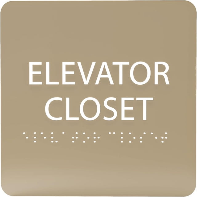 ADA CENTRAL SIGNS - 6" X6" Elevator Closet Sign - ADA Compliant Tactile ...