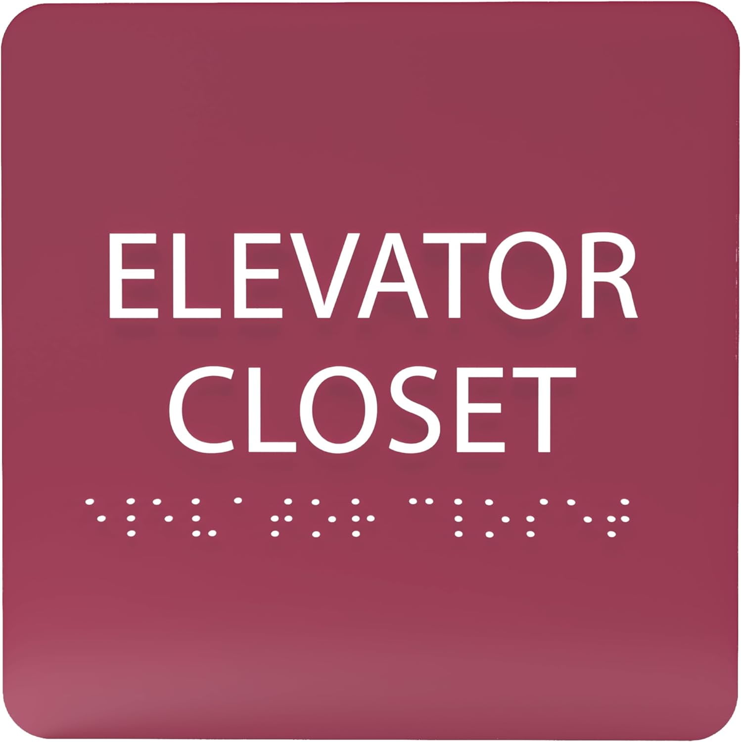 ADA CENTRAL SIGNS - 6" X6" Elevator Closet Sign - ADA Compliant Tactile ...