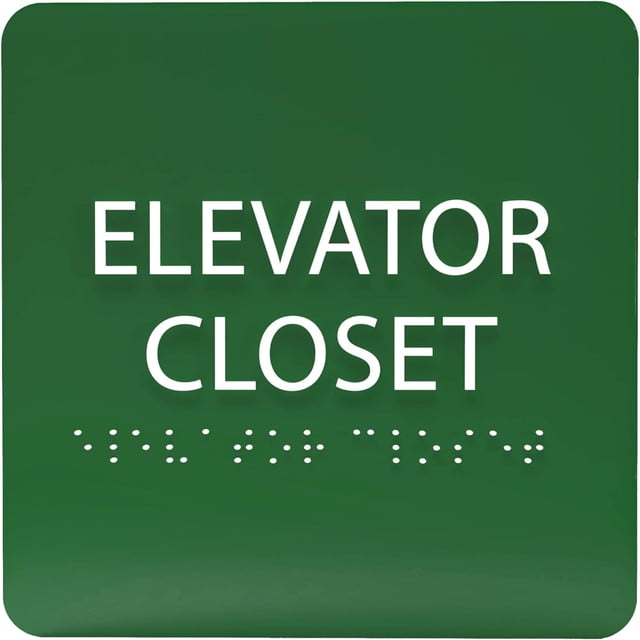 ADA CENTRAL SIGNS - 6" X6" Elevator Closet Sign - ADA Compliant Tactile ...