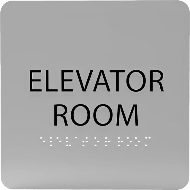 ADA CENTRAL SIGNS - 6" X6" Elevator Room Sign- ADA Compliant Tactile ...
