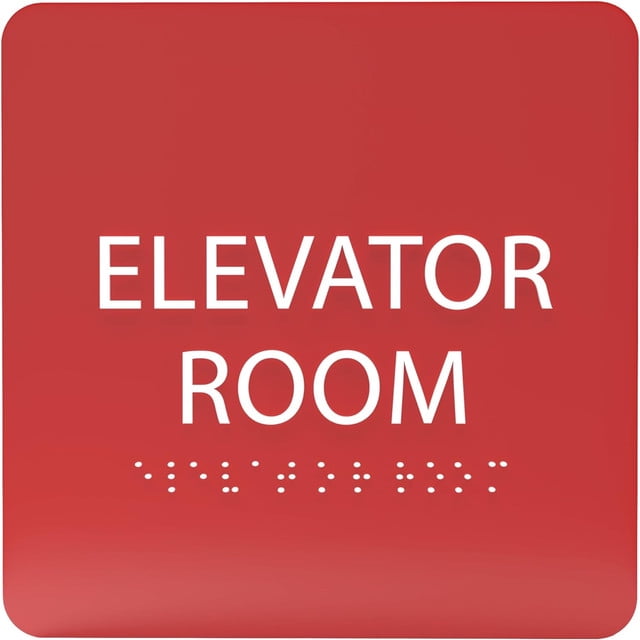 ADA CENTRAL SIGNS - 6" X6" Elevator Room Sign- ADA Compliant Tactile ...