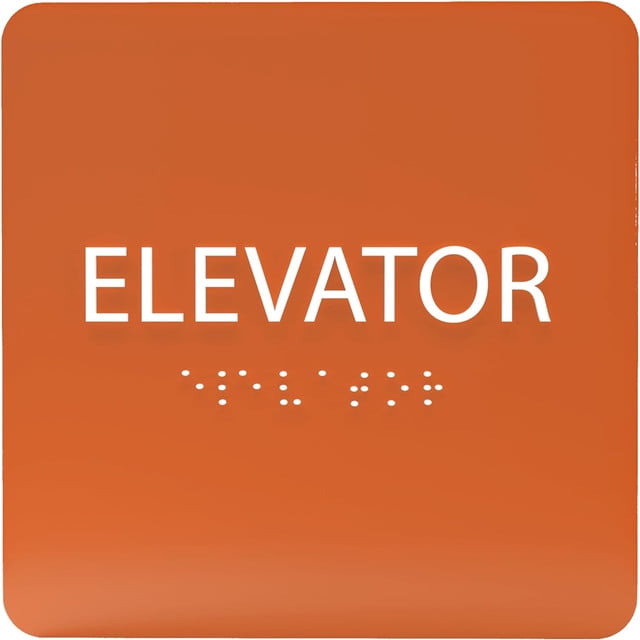 ADA CENTRAL SIGNS - 6" X6" Elevator Sign - ADA Compliant Tactile ...