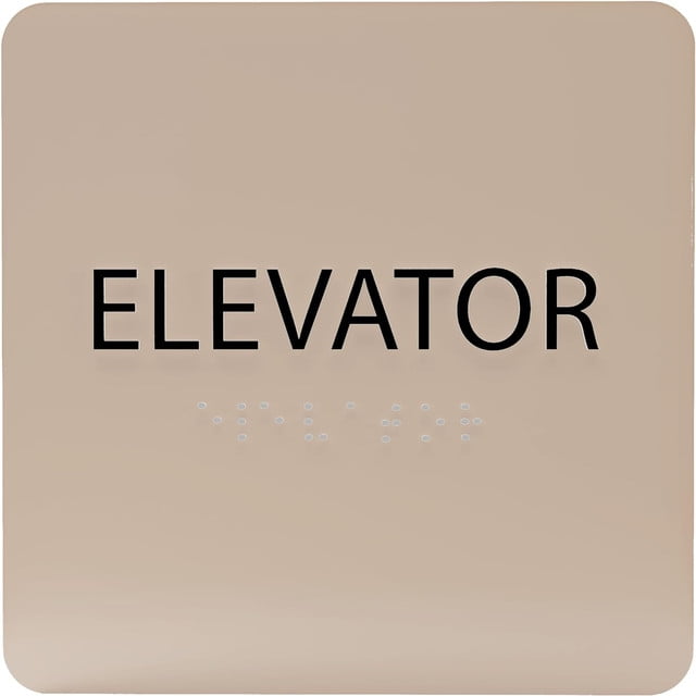 ADA CENTRAL SIGNS - 6" X6" Elevator Sign - ADA Compliant Tactile ...